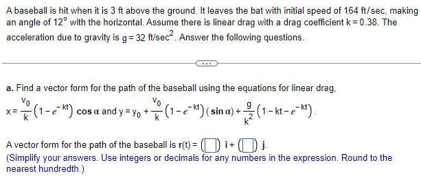 Solved A baseball is hit when it is 3ft above the ground. It | Chegg.com