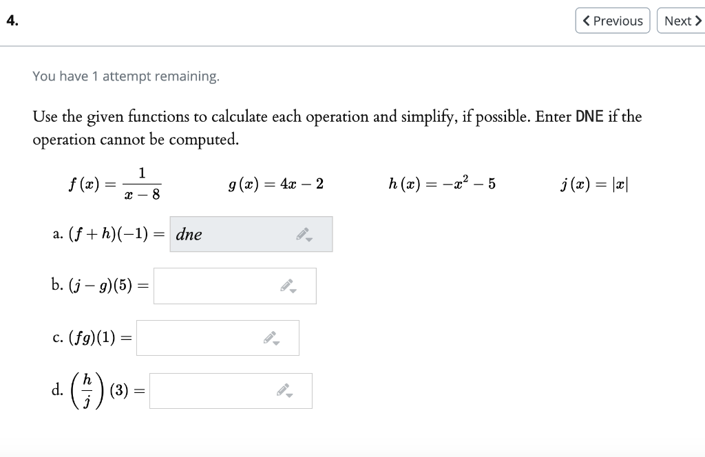Solved 4. You have 1 attempt remaining, | Chegg.com