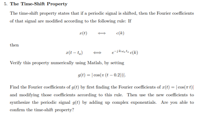 5. The Time-Shift Property The time-shift property | Chegg.com