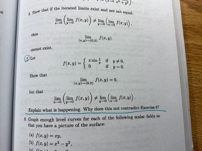 Solved hat if the iterated limits exist and are not al | Chegg.com
