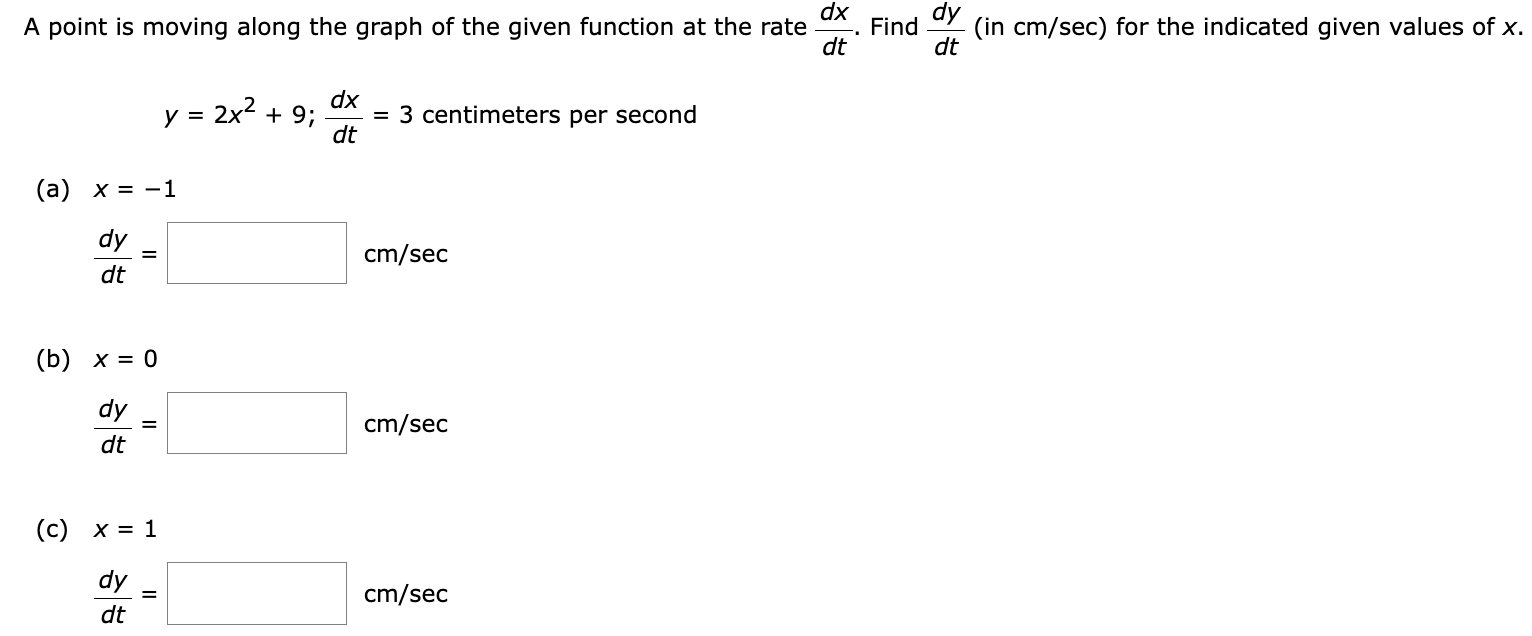 Solved A point is moving along the graph of the given | Chegg.com