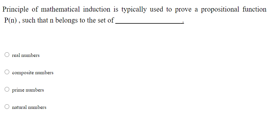 Solved Principle of mathematical induction is typically used | Chegg.com