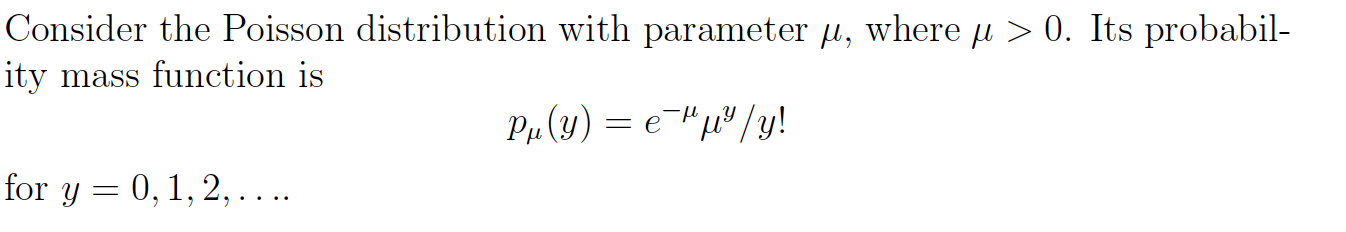 Solved Consider the Poisson distribution with parameter , | Chegg.com
