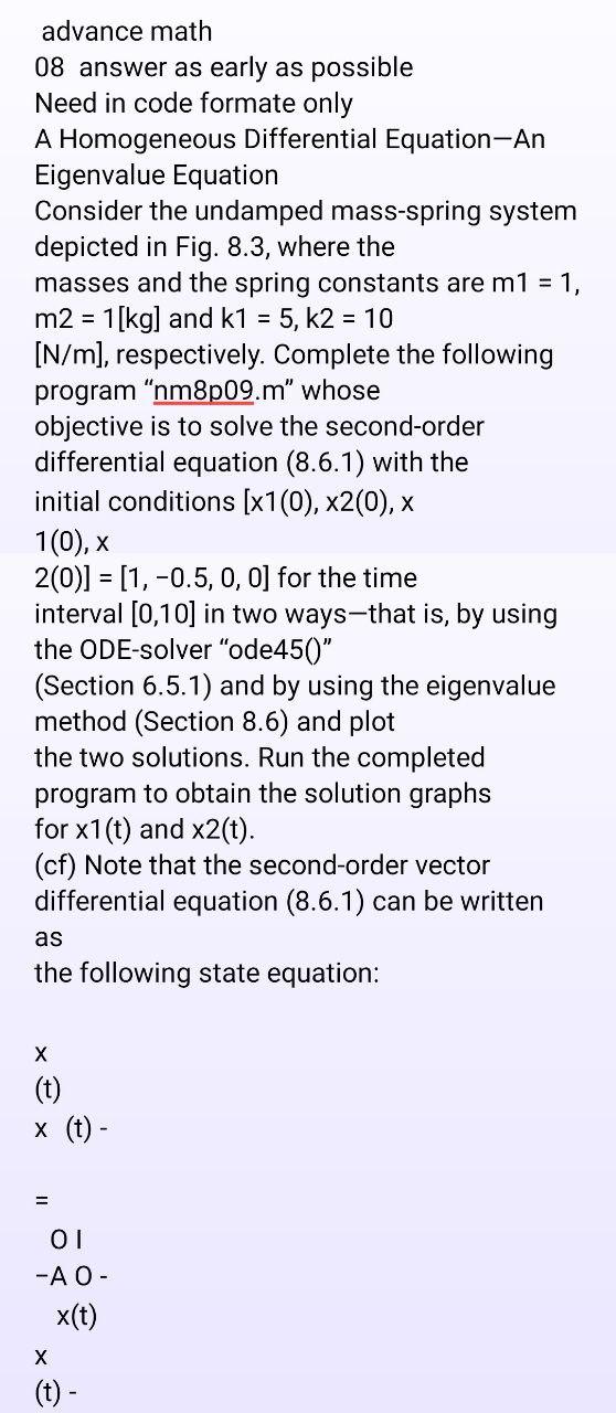 advance math 08 answer as early as possible Need in | Chegg.com