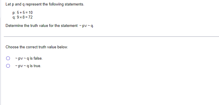 Solved Let p and q represent the following statements. p: | Chegg.com