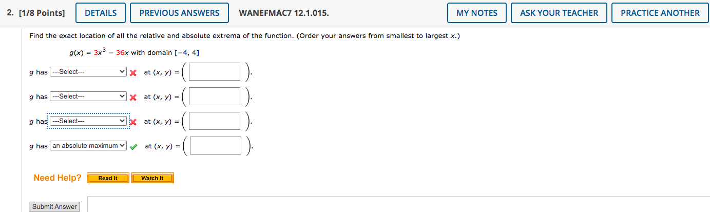 Solved 2. [1/8 Points) DETAILS PREVIOUS ANSWERS WANEFMAC7 | Chegg.com