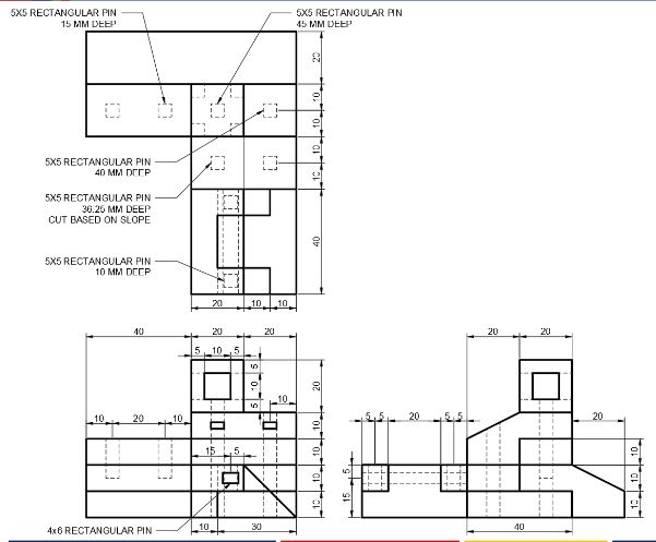 Solved 3D drawing in Autocad. Given Top View, Front View, | Chegg.com