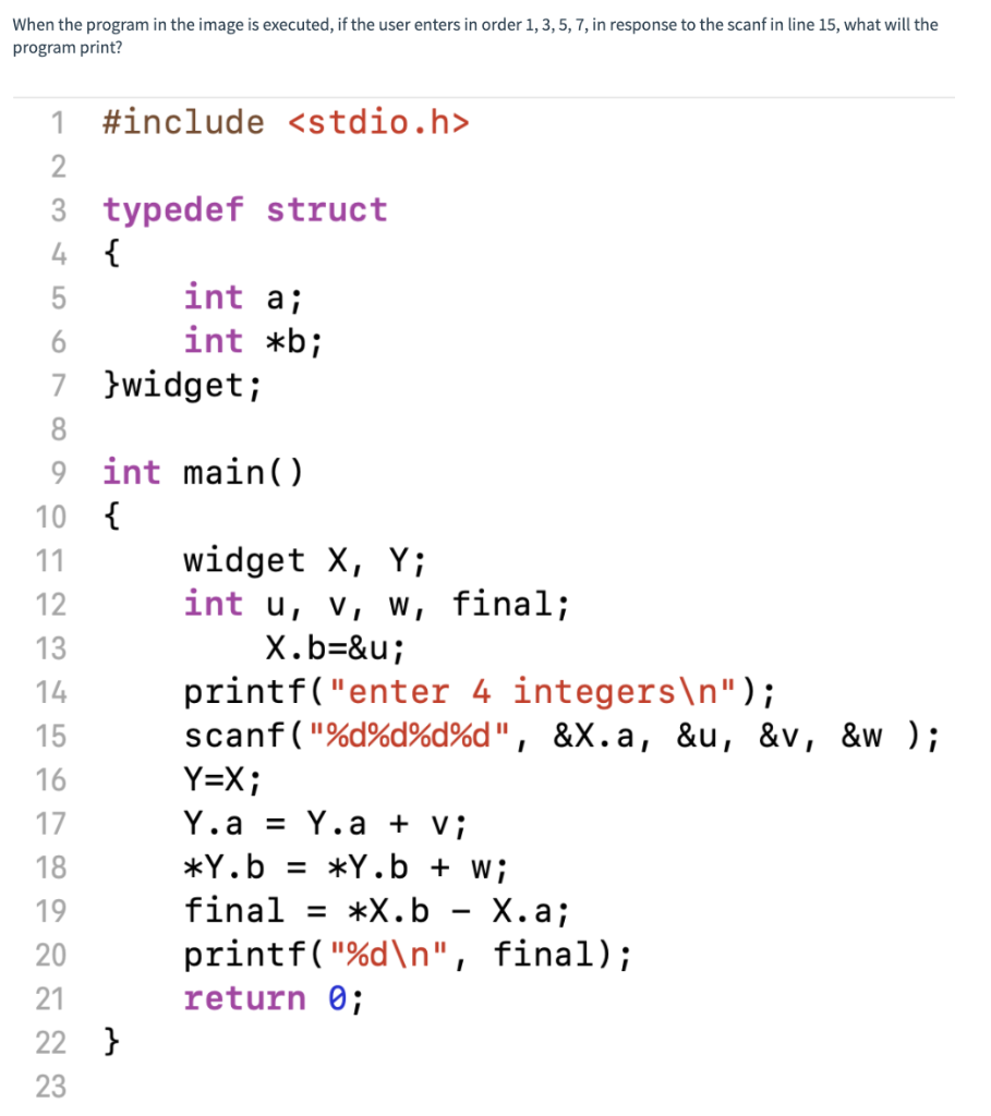 Solved When the program in the image is executed, if the | Chegg.com