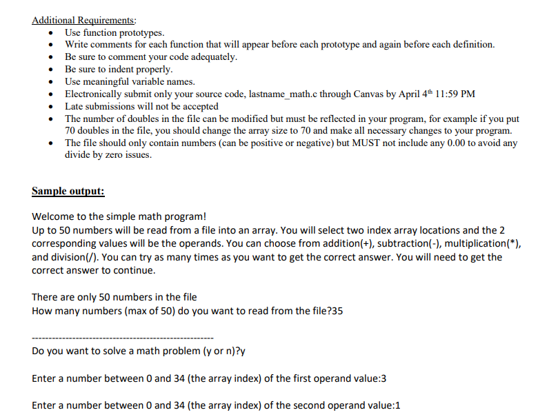 Write a C-language code. Note: You need to create a | Chegg.com