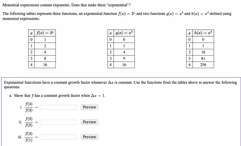 Solved Monomial expressions contain exponents. Does that | Chegg.com