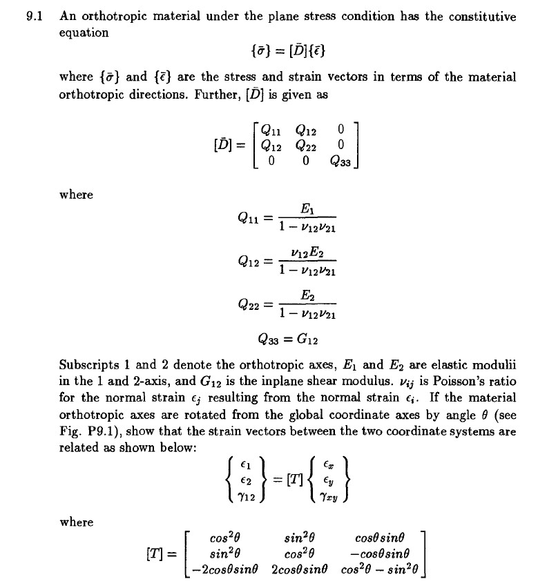 Solved 1 An orthotropic material under the plane stress | Chegg.com