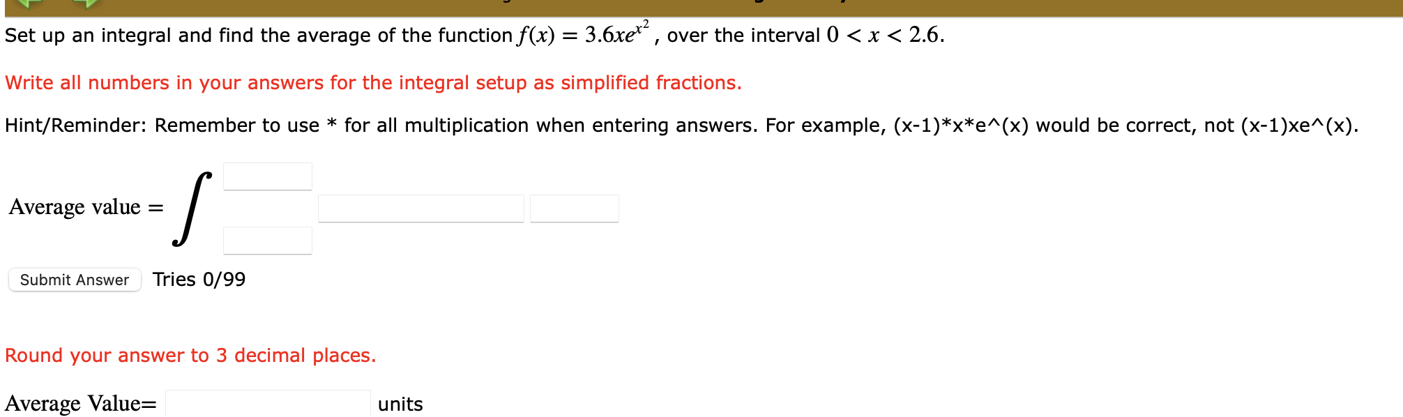 Solved Set up an integral and find the average of the | Chegg.com