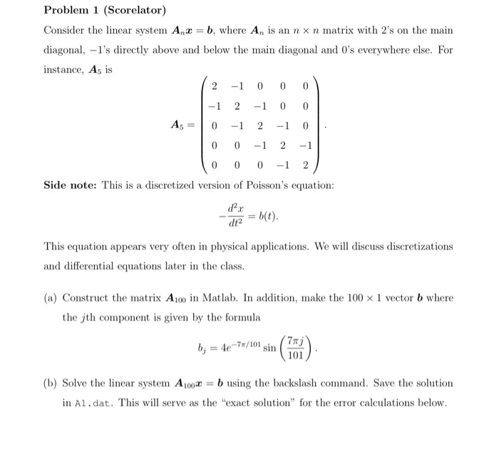 Solved (c) Recall that the formula for the Jacobi method | Chegg.com
