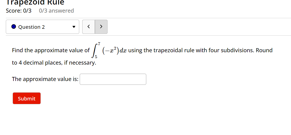 Find the approximate value of ∫57(−x2)dx using the | Chegg.com