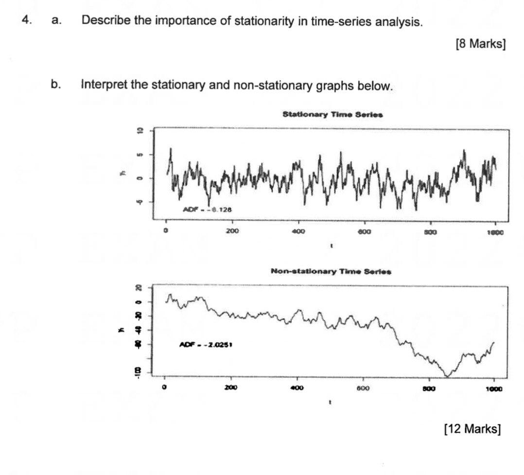 Solved a. Describe the importance of stationarity in | Chegg.com