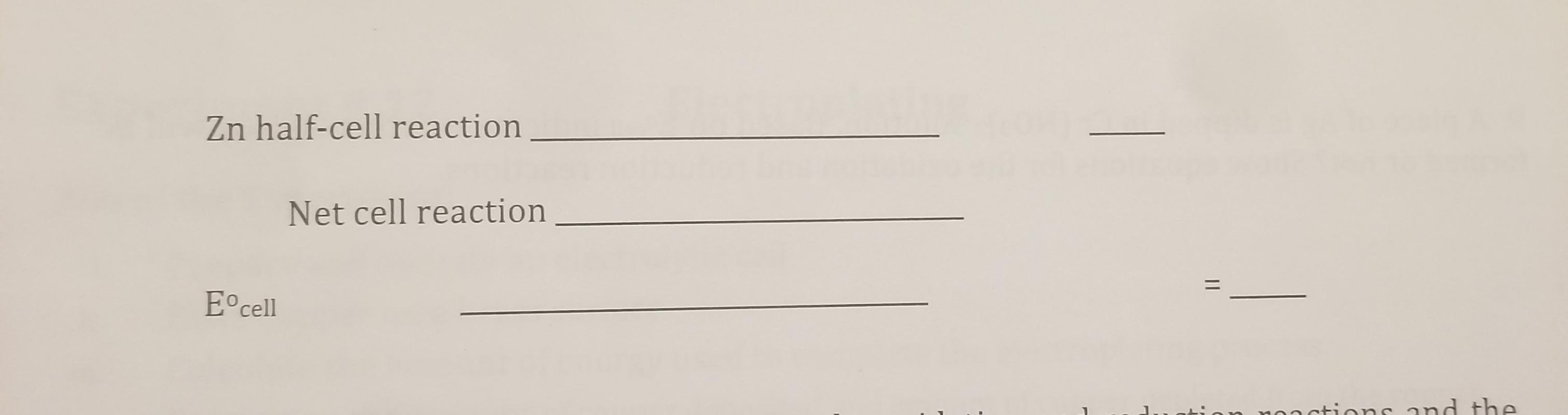 Solved 6. Galvanic Cells Zn-Cu Cell Eºred a. Zn half-cell | Chegg.com
