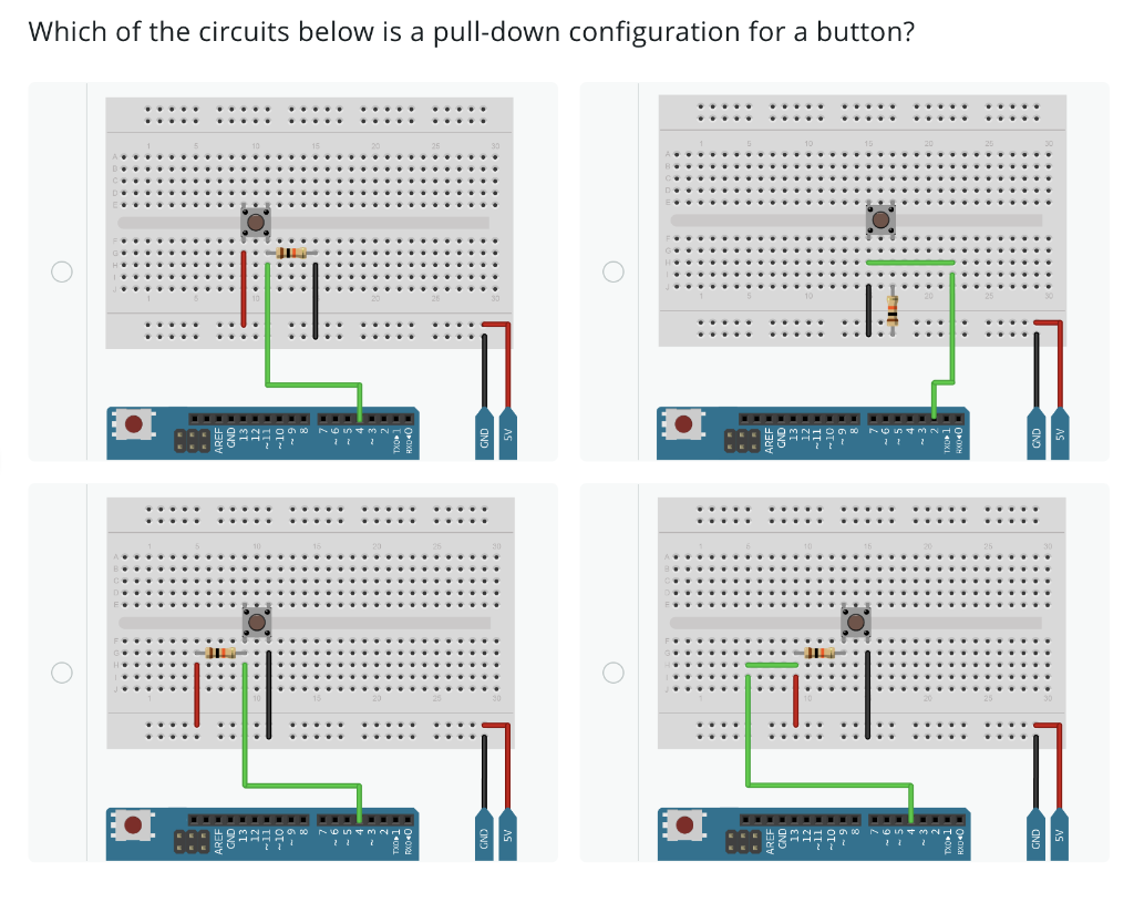 Solved Which of the circuits below is a pull-down | Chegg.com