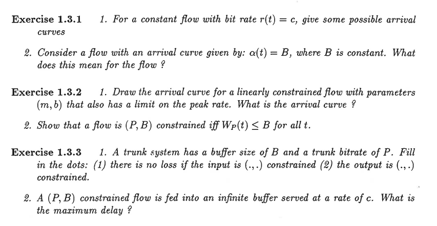 Solved Exercise 1 3 1 1 For A Constant Flow With Bit Rate