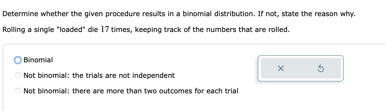 Solved Determine whether the given procedure results in a | Chegg.com