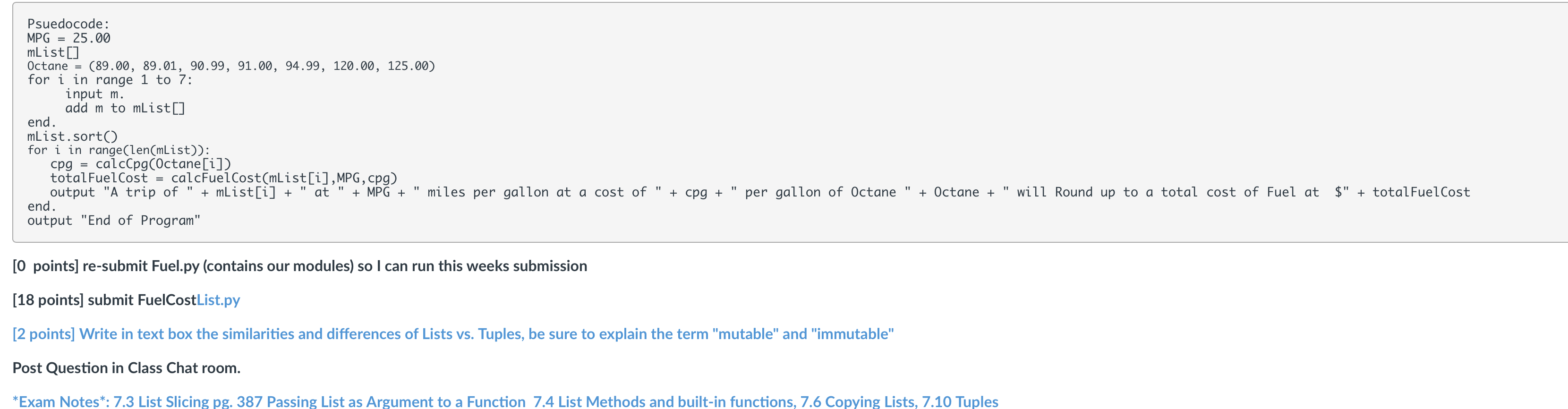 Solved See updates in blue. Fuel Costs fuel required | Chegg.com