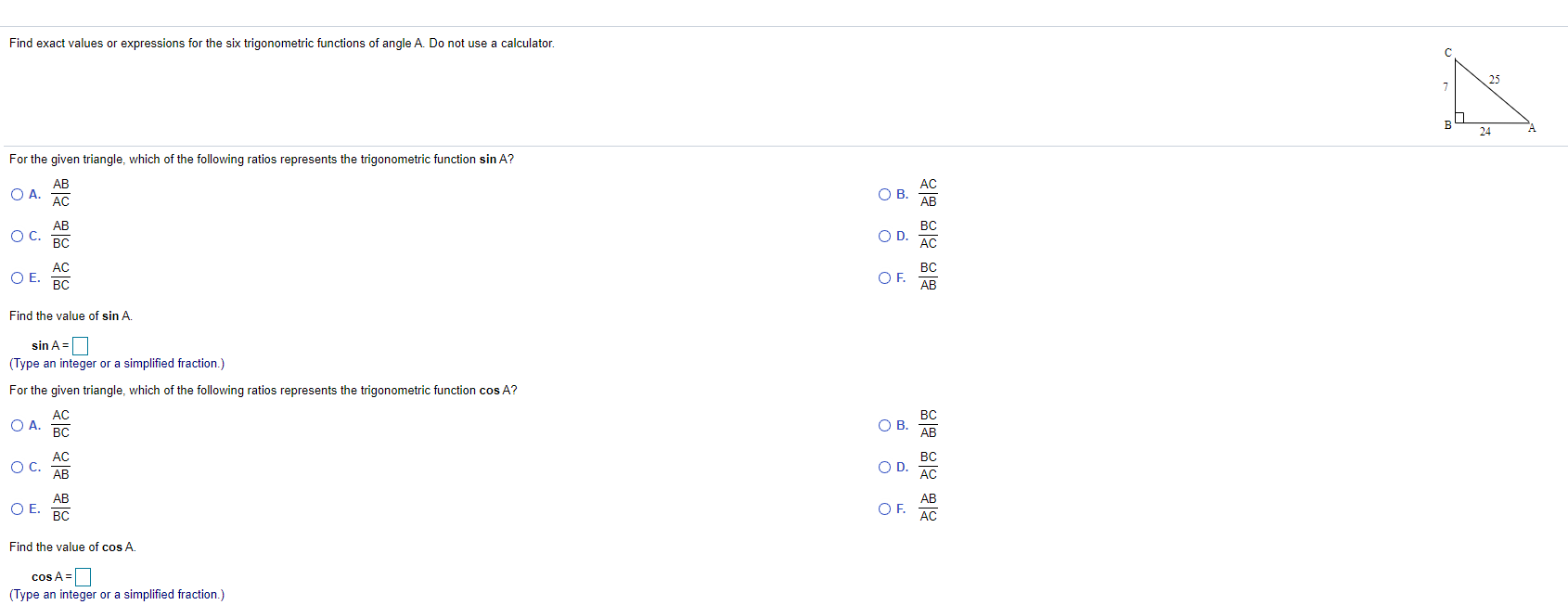 Solved Find exact values or expressions for the six | Chegg.com