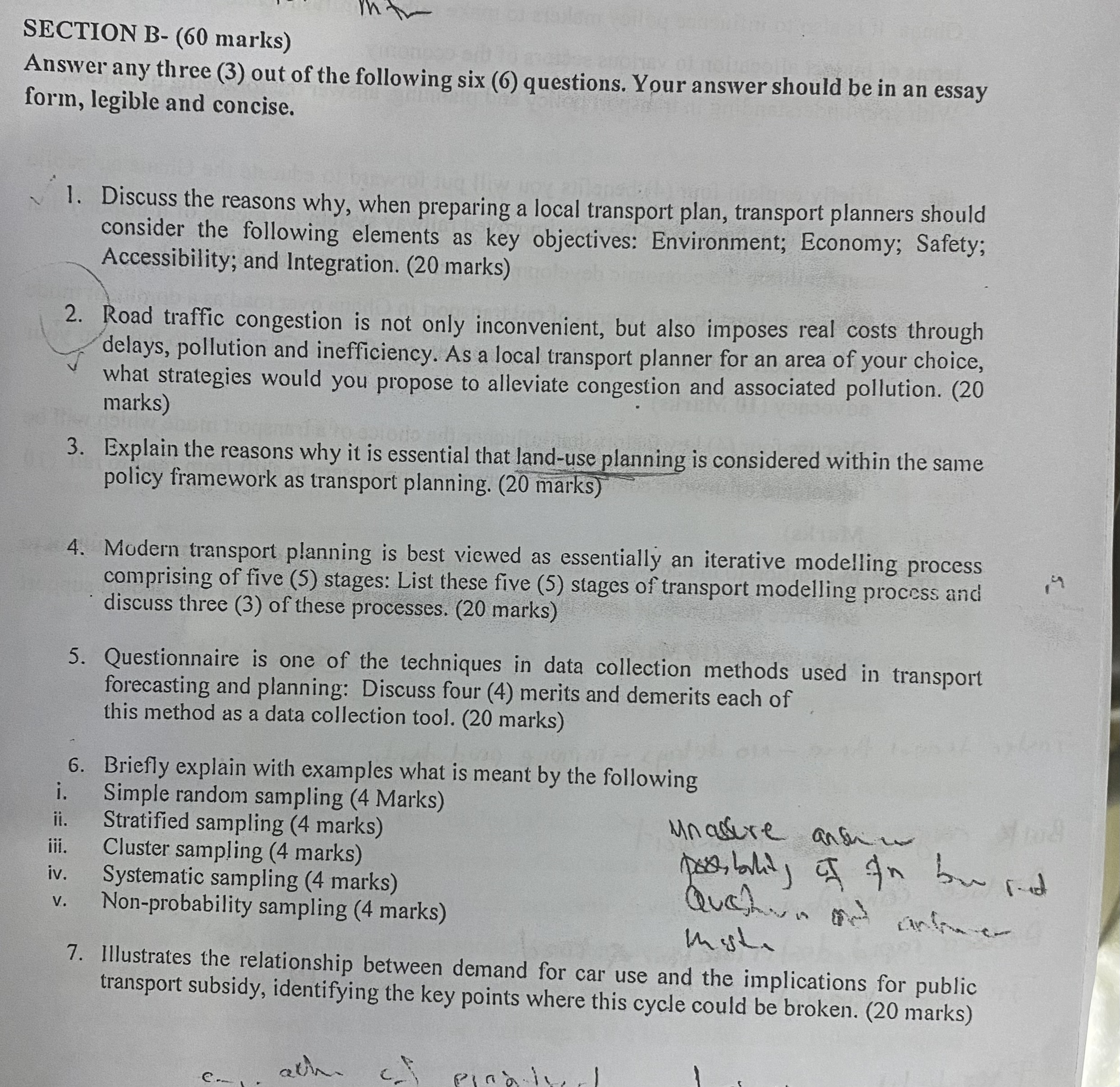 Solved SECTION B- (60 marks) Answer any three (3) out of the | Chegg.com
