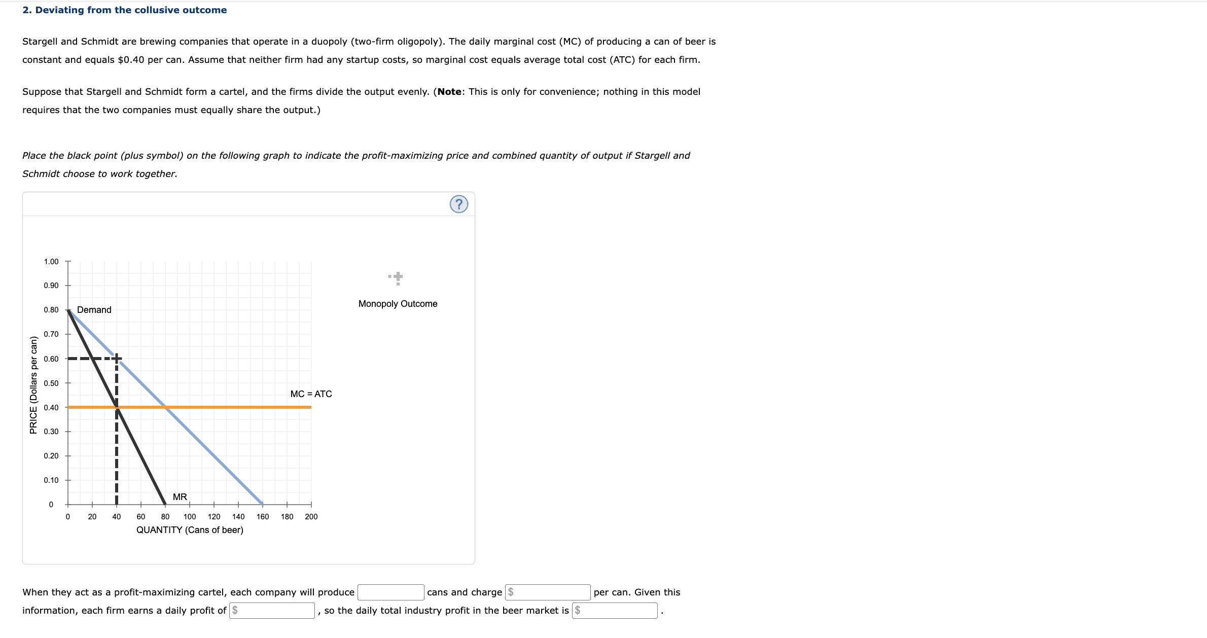 Solved 2. Deviating from the collusive outcome Stargell and | Chegg.com