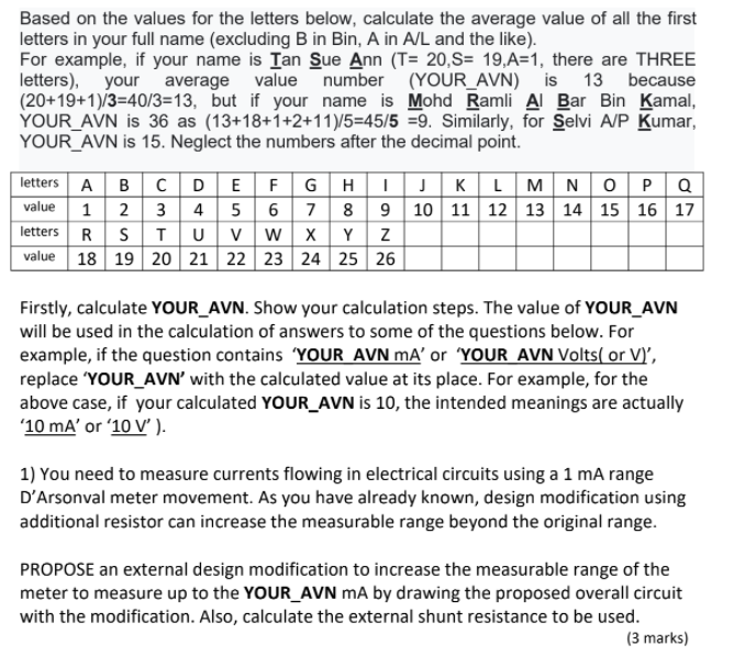 Solved Based on the values for the letters below, calculate | Chegg.com