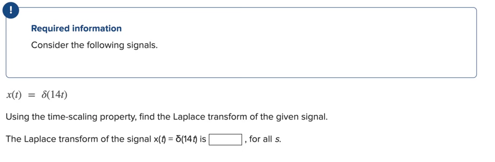 Solved ! Required information Consider the following | Chegg.com