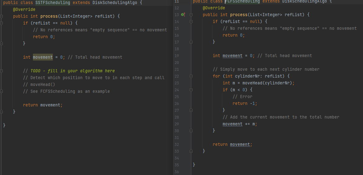 Solved 11 12 13 of public class SSTFScheduling extends | Chegg.com