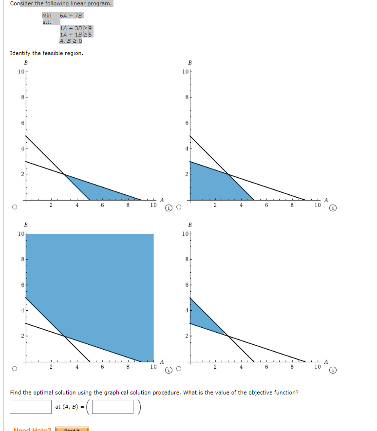 Solved Consider the following linear program. Min 6A + 7B | Chegg.com