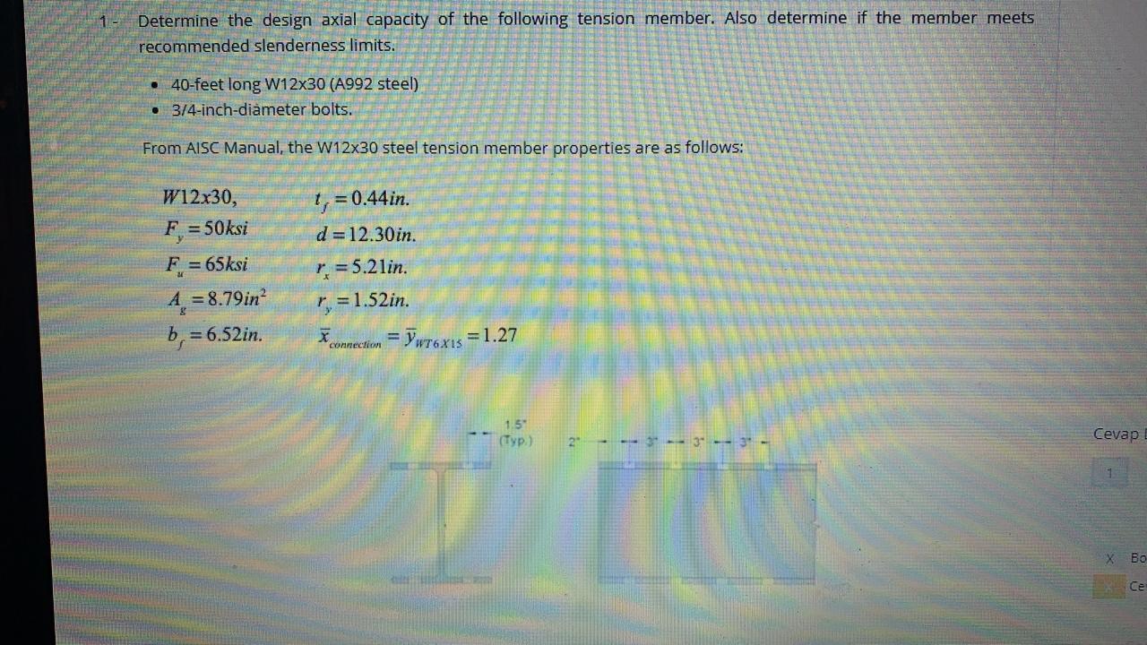 Solved 1 - Determine the design axial capacity of the | Chegg.com