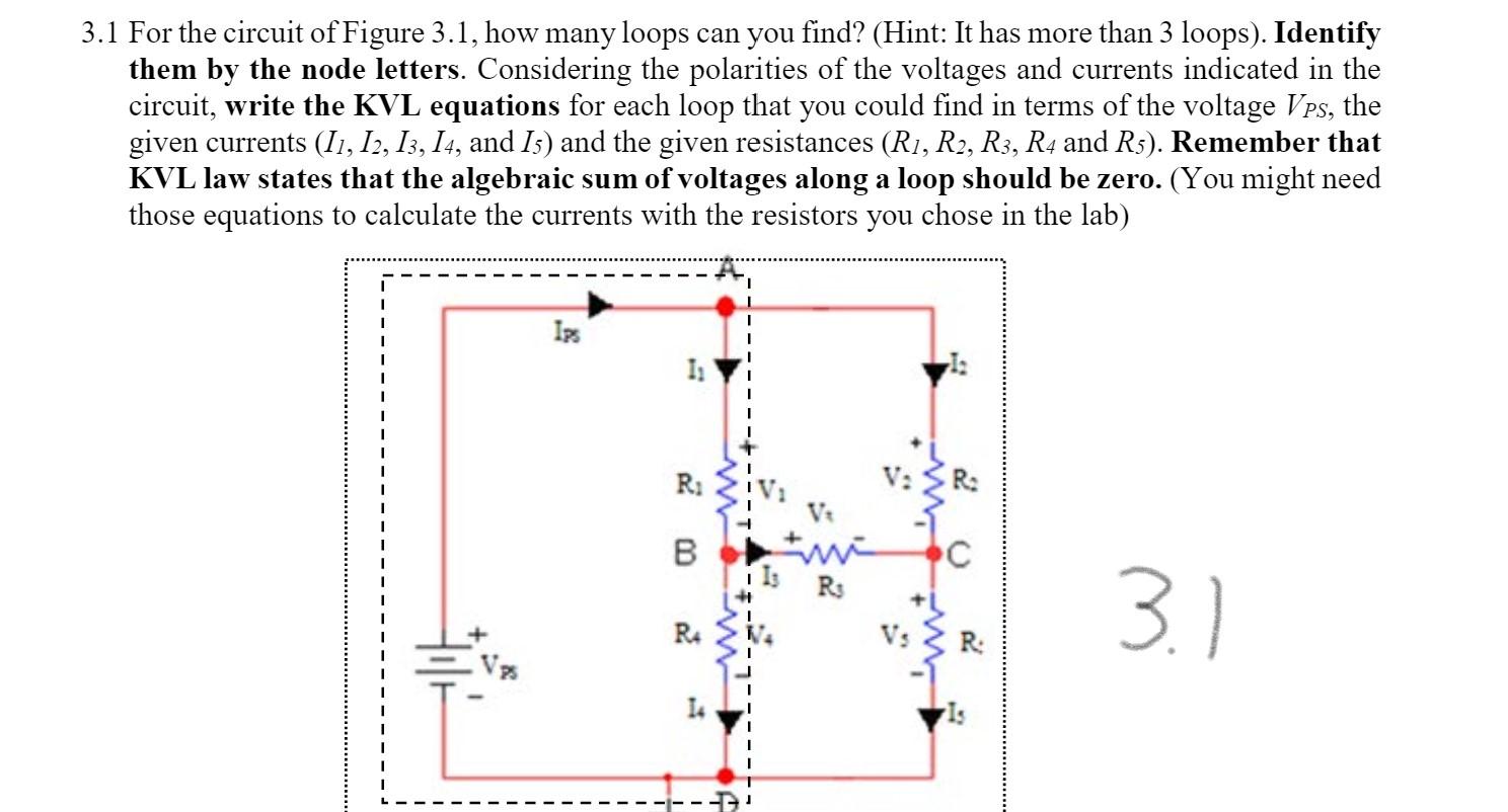 Solved 3.1 For the circuit of Figure 3.1, how many loops can | Chegg.com