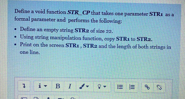 Solved Define a void function STR_CP that takes one | Chegg.com
