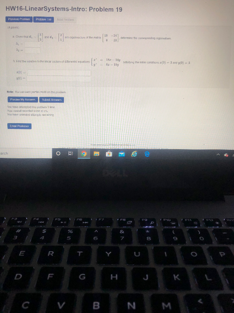 Solved HW16-Linear Systems Intro: Problem 19 Previous | Chegg.com