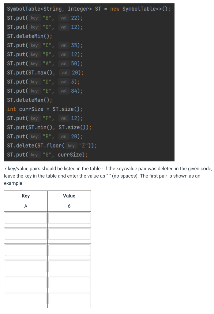 Solved Question: Trace the given code and fill in the table | Chegg.com