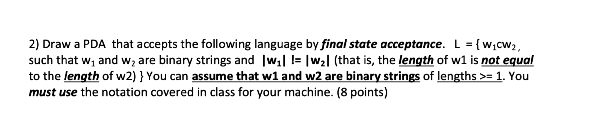 Solved 2) Draw a PDA that accepts the following language by | Chegg.com