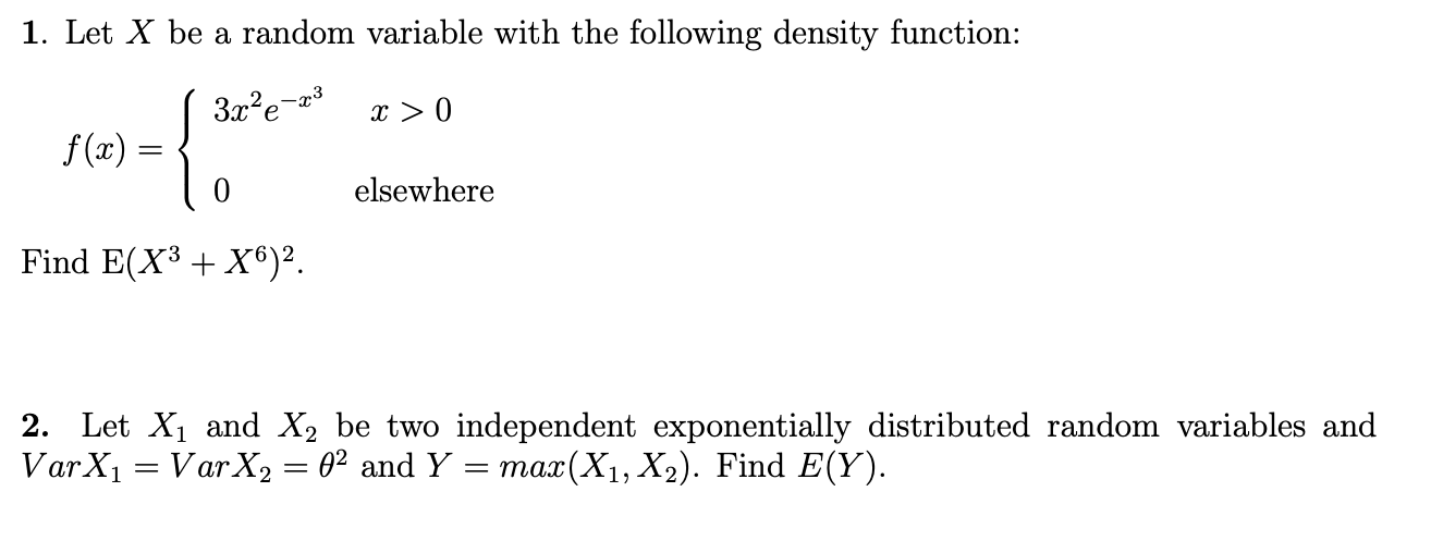 Solved 1. Let X be a random variable with the following | Chegg.com