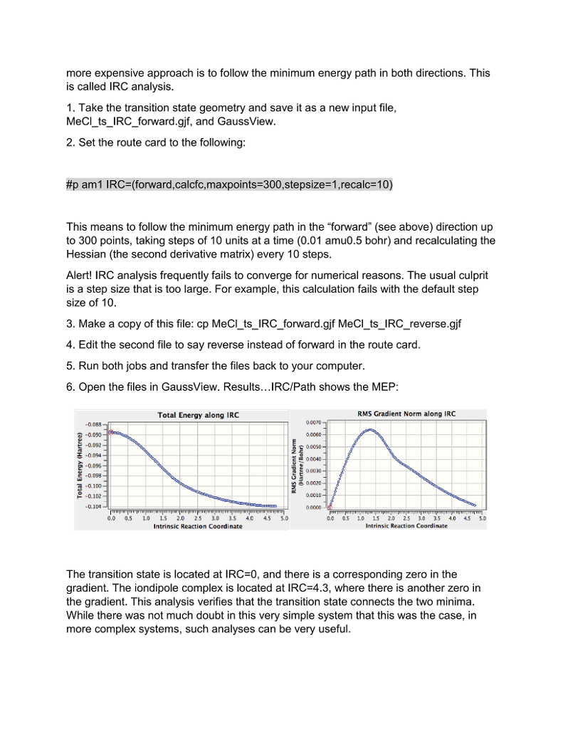 CHEM517 TUTORAL 5 Locating Transition States Using | Chegg.com