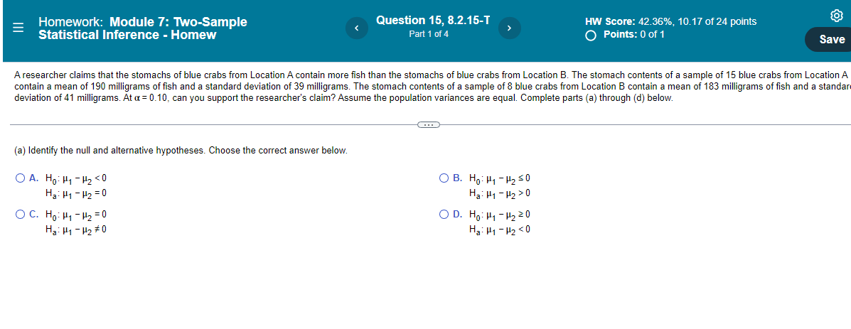 Solved Homework: Module 7: TWO-Sample Statistical Inference | Chegg.com