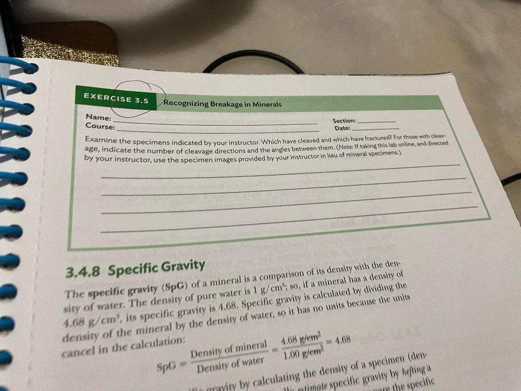 Examine the specimens indicated by your instructor. | Chegg.com