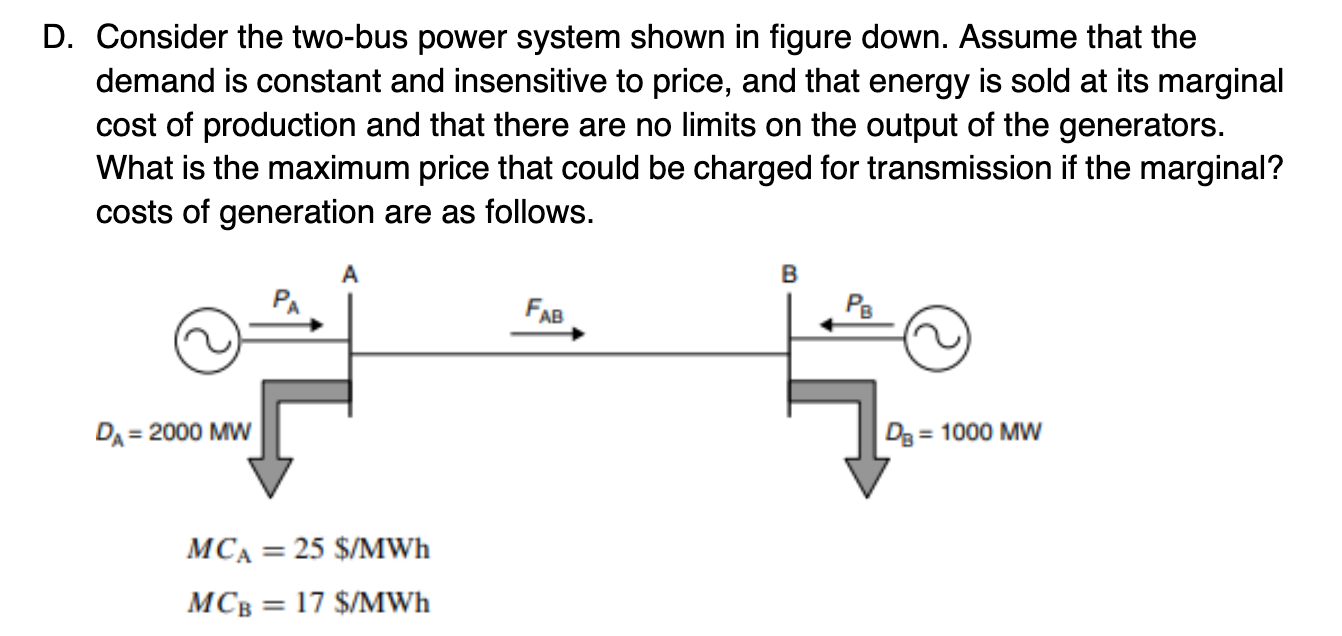 Solved Consider the two-bus power system shown in figure | Chegg.com