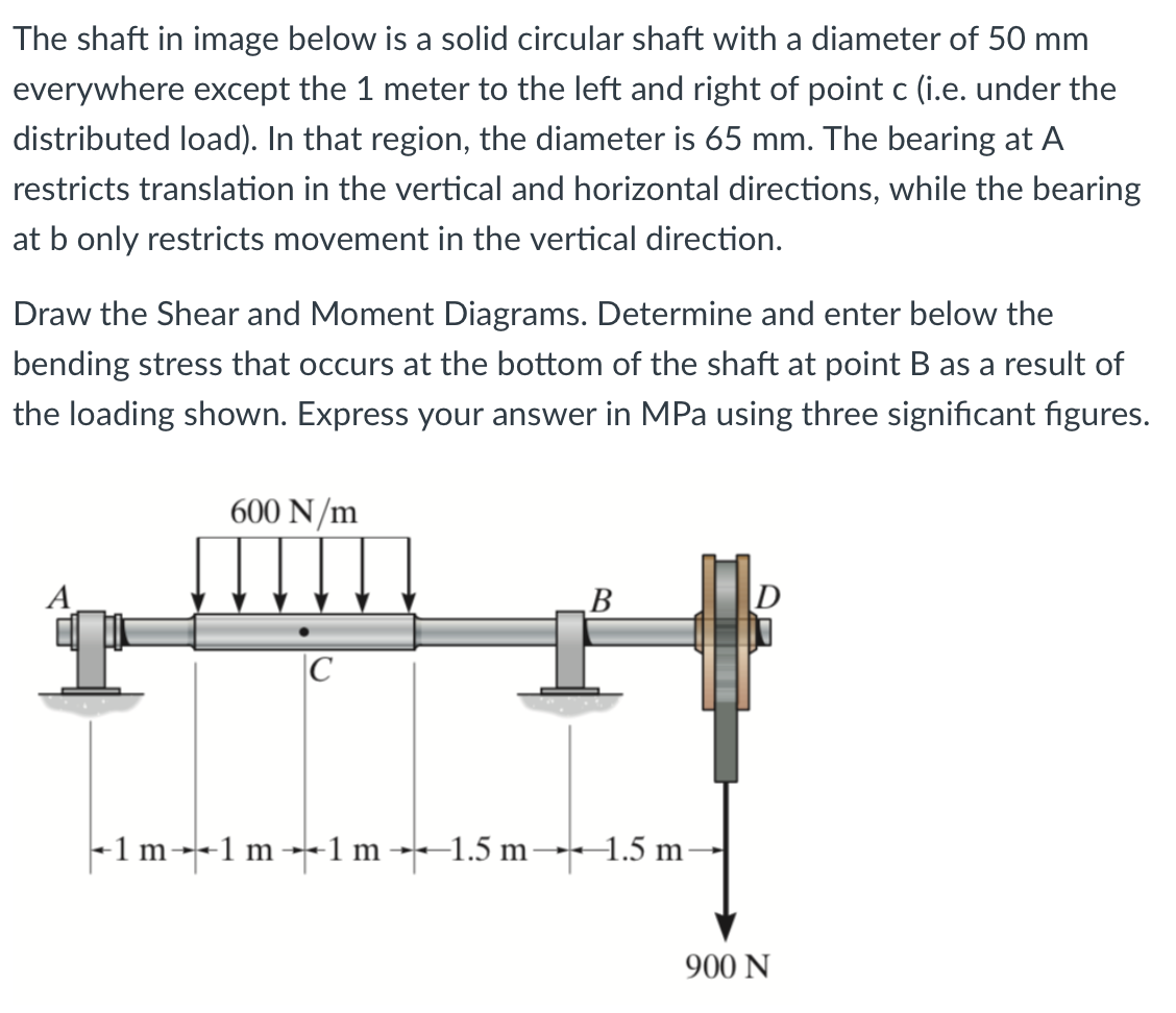 Solved The shaft in image below is a solid circular shaft | Chegg.com