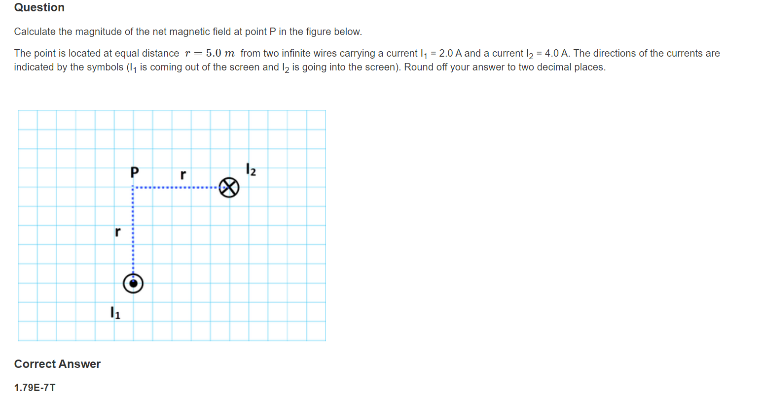 Solved Calculate the magnitude of the net magnetic field at | Chegg.com