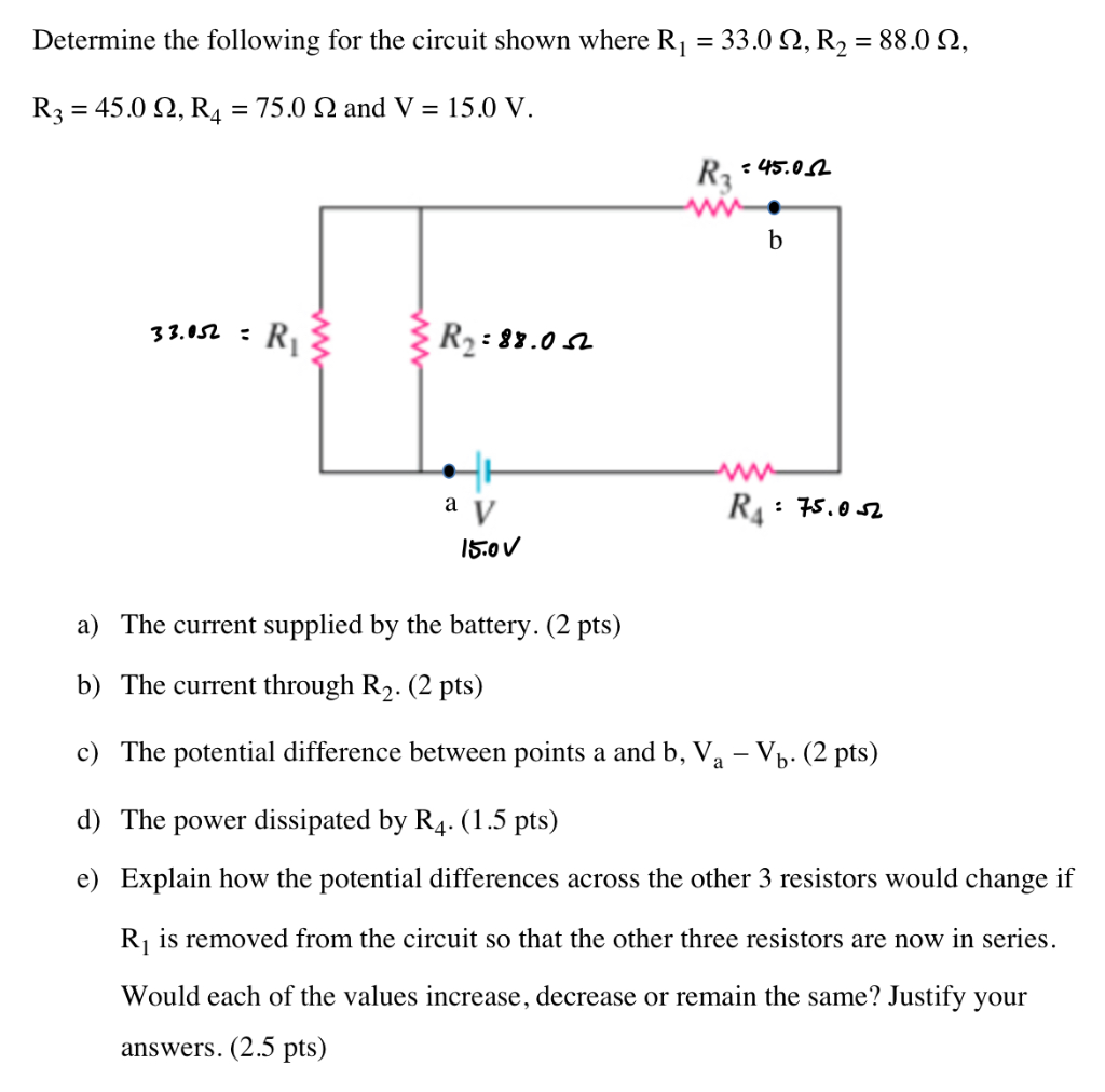 Solved Determine the following for the circuit shown where | Chegg.com