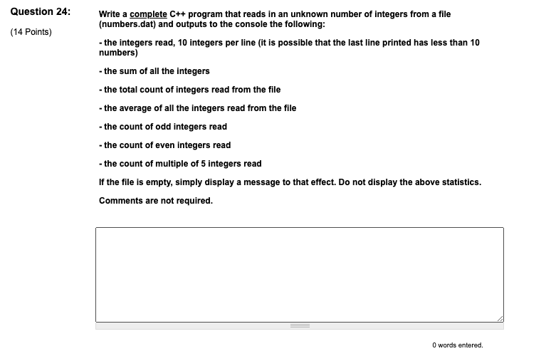 Solved Question 24 14 Points Write A Complete C Program 1600