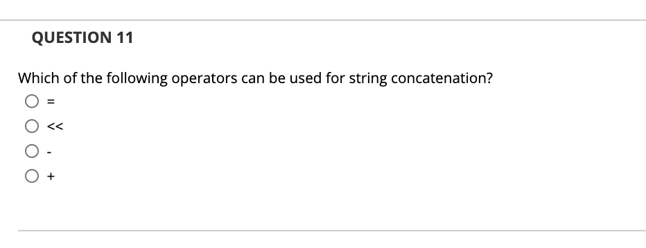 Solved Question 11 Which Of The Following Operators Can Be 