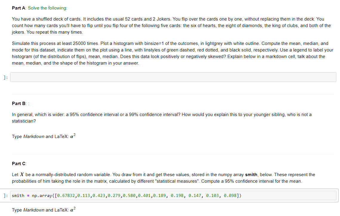 Part A: Solve the following: You have a shuffled deck | Chegg.com