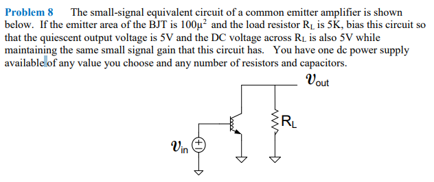 Solved Problem 8 The small-signal equivalent circuit of a | Chegg.com