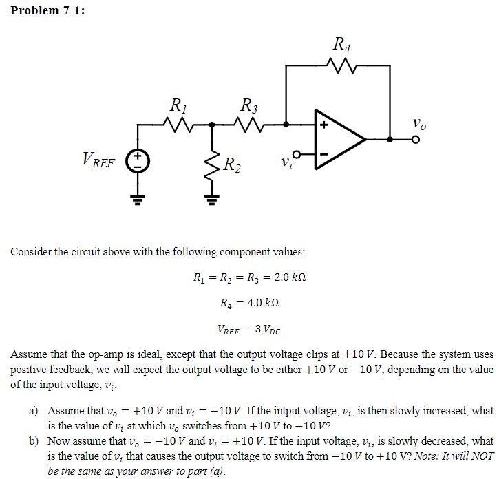 Solved Problem 7-1: Consider the circuit above with the | Chegg.com